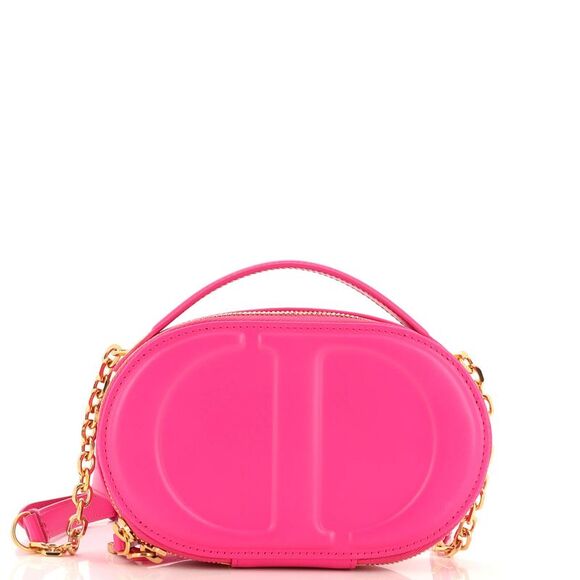 Dior | Bags | Christian Dior Cd Signature Oval Camera Bag Leather Pink ...